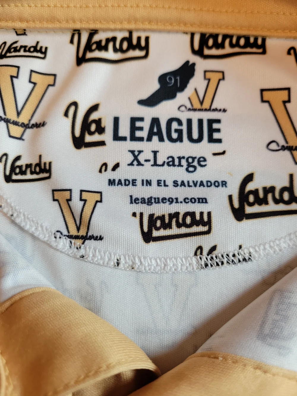 League | Shirts | League Vanderbilt Commodores White And Gold Allover ...